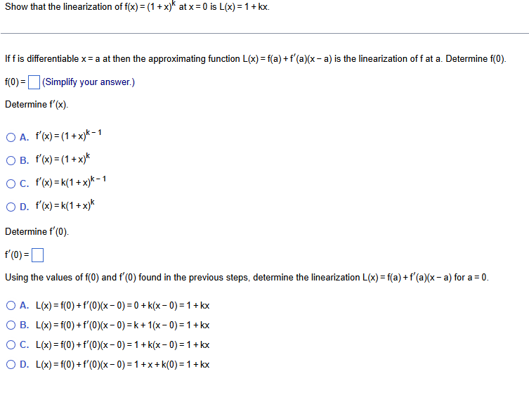 Solved Show That The Linearization