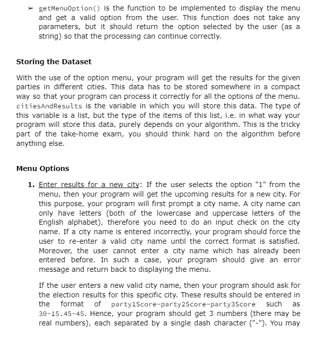 Solved PLEASE CREATE THE FUNCTIONS AT THE END OF THE | Chegg.com