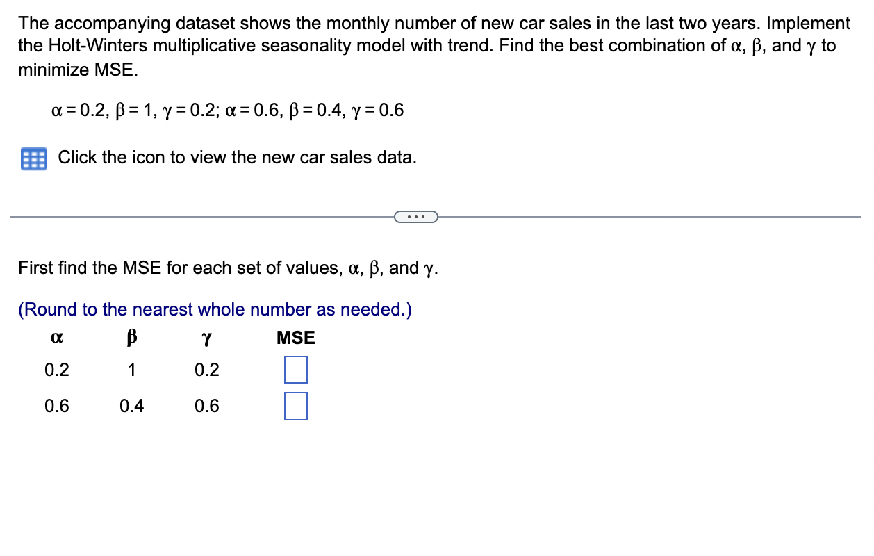 Solved The accompanying dataset shows the monthly number of | Chegg.com