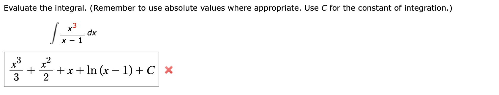 Solved Evaluate the integral. (Remember to use absolute | Chegg.com