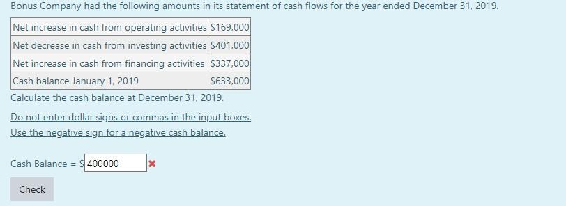 Solved Bonus Company had the following amounts in its | Chegg.com
