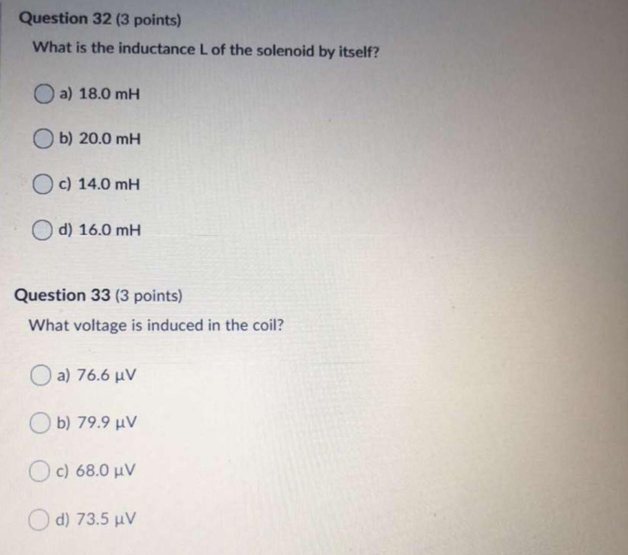 Solved Faraday, Inductance (4 questions, 3 pts. each) KI A | Chegg.com
