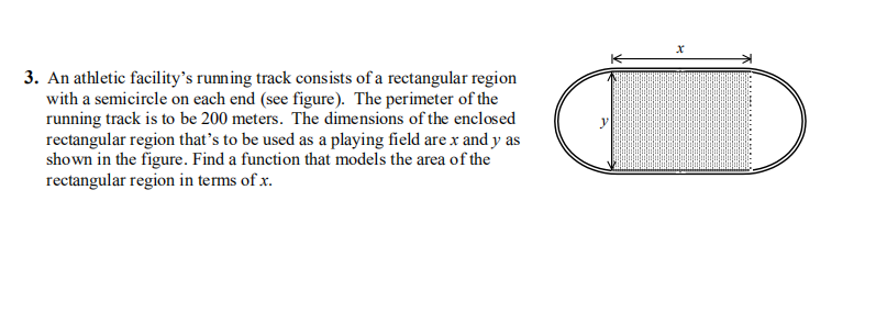 Solved 3. An athletic facility's running track consists of a | Chegg.com