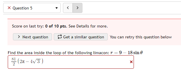 Solved Score on last try: 0 of 10 pts. See Details for more. | Chegg.com