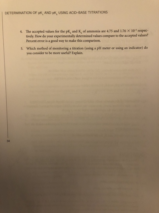 Write a brief paragraph comparing your two titration | Chegg.com