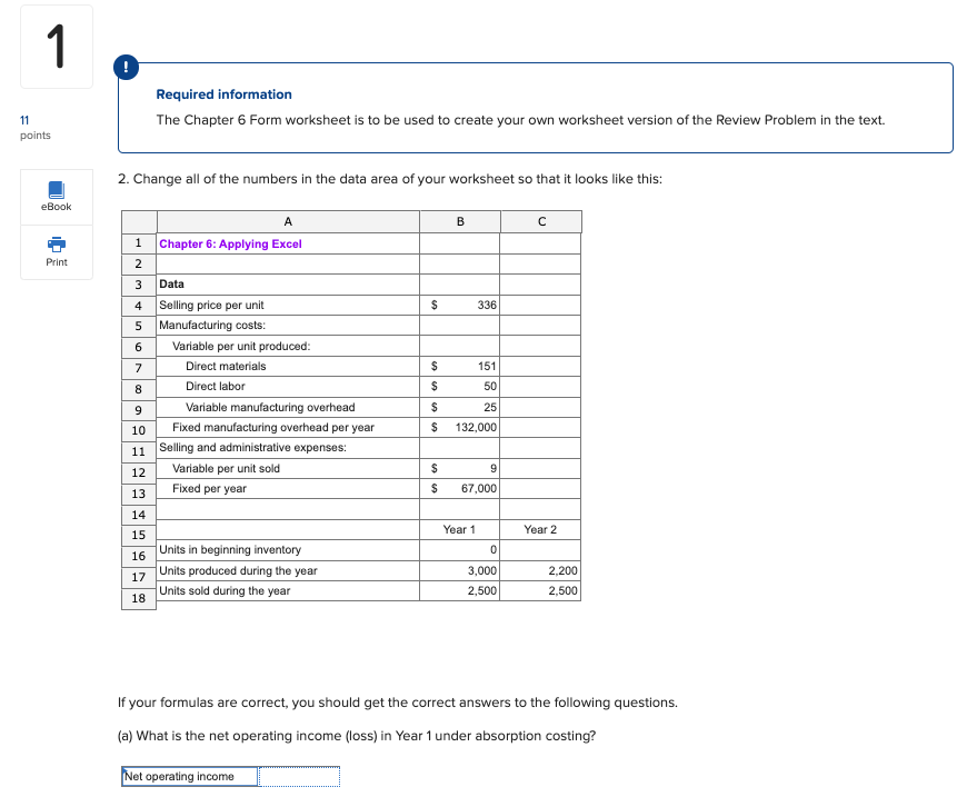 Solved Required information The Chapter 6 Form worksheet is | Chegg.com