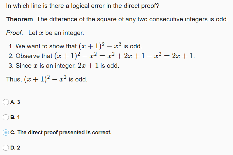 Solved In which line is there a logical error in the direct | Chegg.com