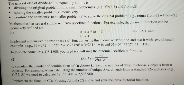 Solved The general idea of divide-and-conquer algorithms is: | Chegg.com