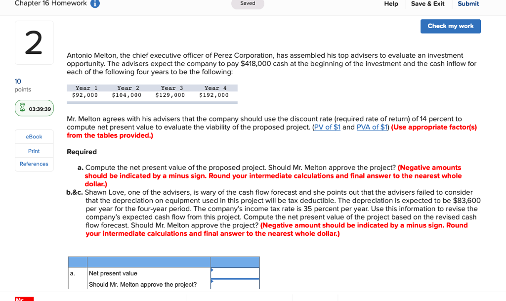 Solved Chapter 16 Homework i Saved Help Save & Exit Submit | Chegg.com