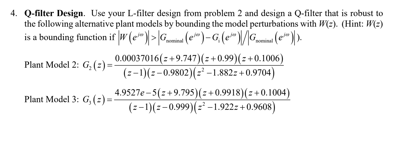 jo 4. Q-filter Design. Use your L-filter design from | Chegg.com