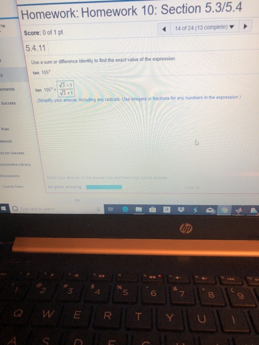 Solved Homework: Homework 10: Section 5.3/5.4 Score: 0 of 1 | Chegg.com