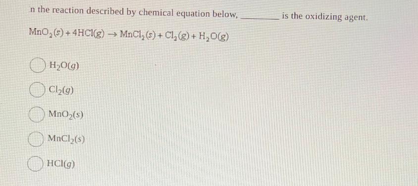 Solved n the reaction described by chemical equation below, | Chegg.com