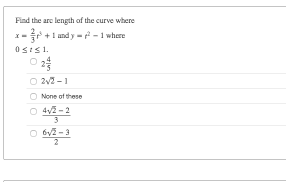 Solved Find the arc length of the curve where 213 + 1 and y | Chegg.com