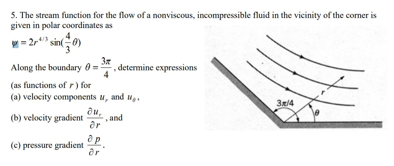 Solved 5. The stream function for the flow of a nonviscous, | Chegg.com