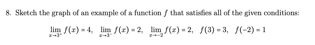 Solved 8. Sketch the graph of an example of a function f | Chegg.com