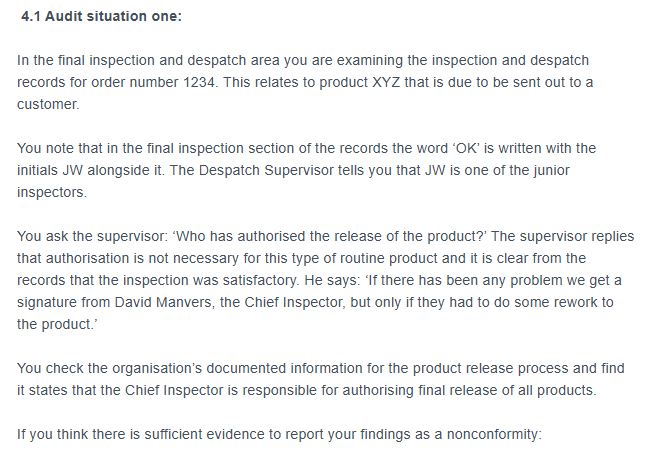 Solved in the final inspection and in the despatch area 4.1 | Chegg.com