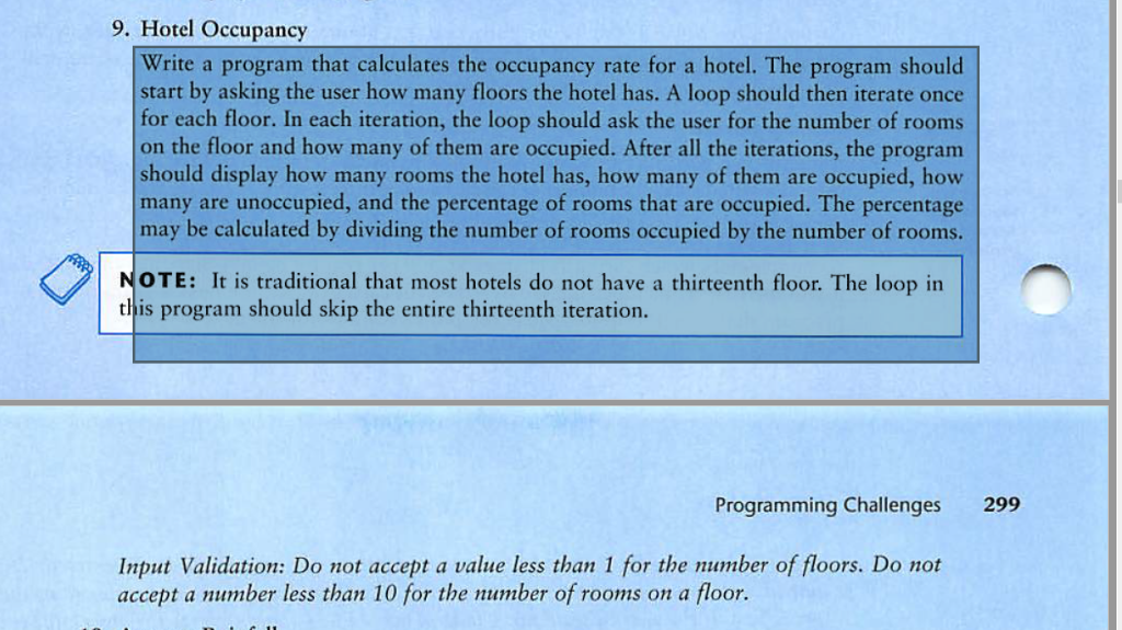Solved 9. Hotel Occupancy Write a program that calculates | Chegg.com