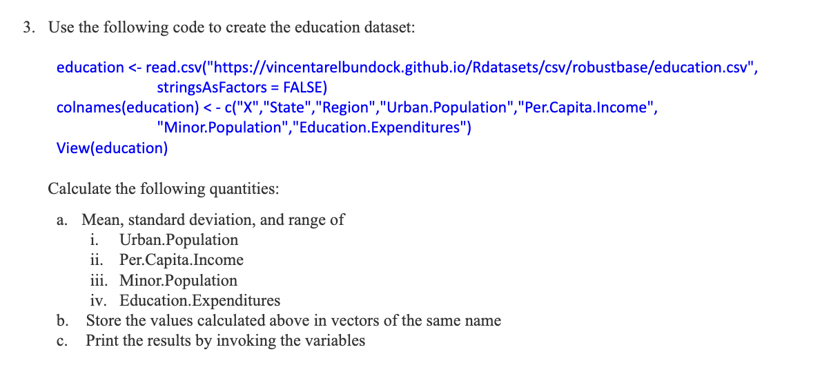 3. Use the following code to create the education | Chegg.com