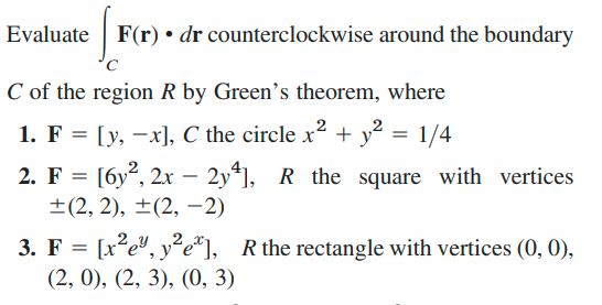 Solved Evaluate ∫CF(r)⋅dr counterclockwise around the | Chegg.com
