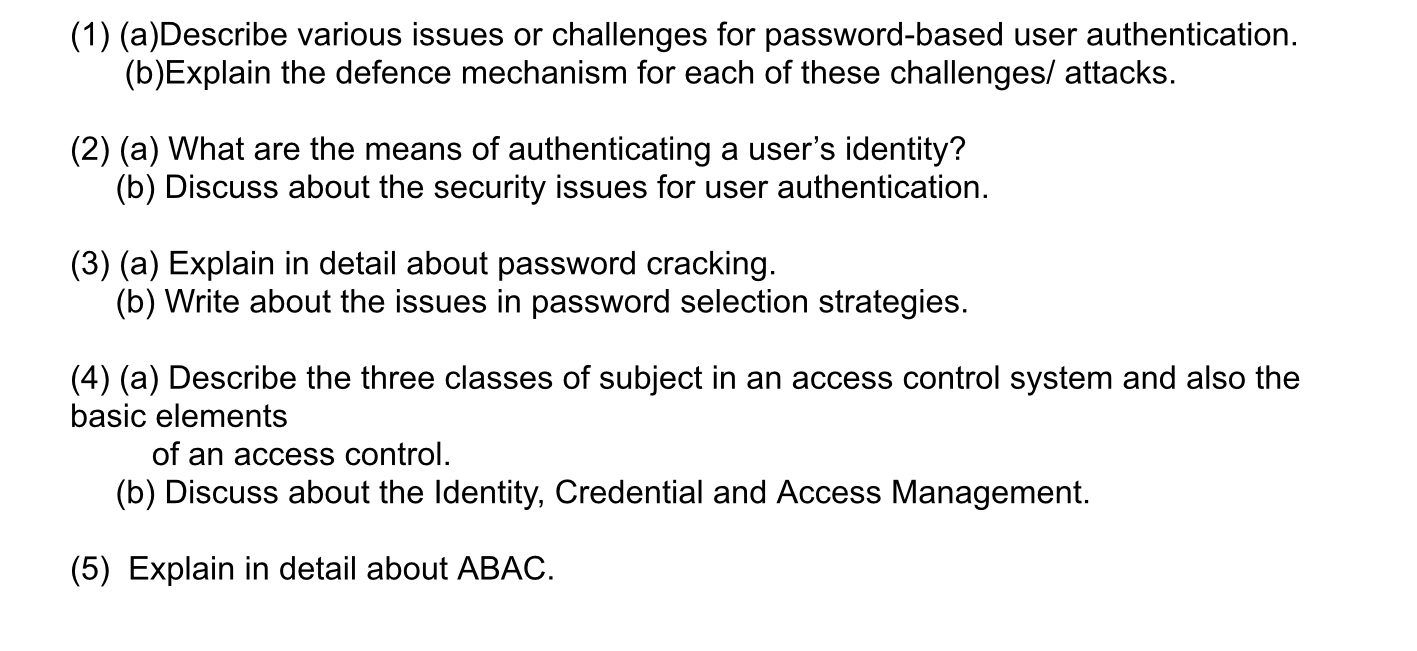 Solved (1) (a)Describe various issues or challenges for | Chegg.com