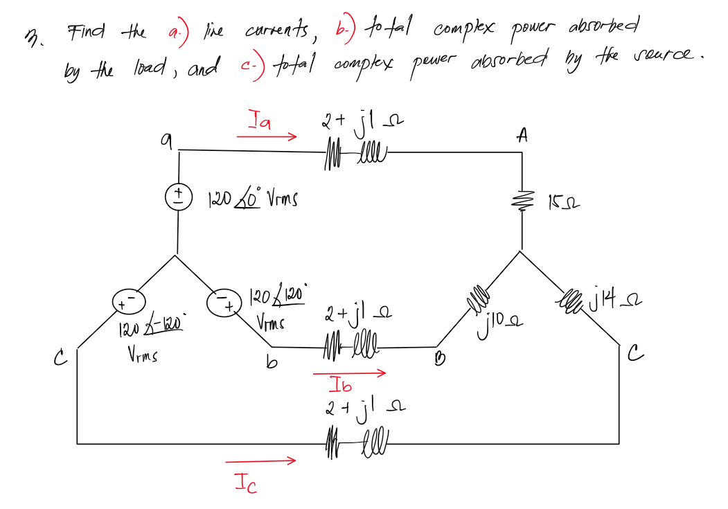 Solved Find the a) Line currents b) Total complex power | Chegg.com