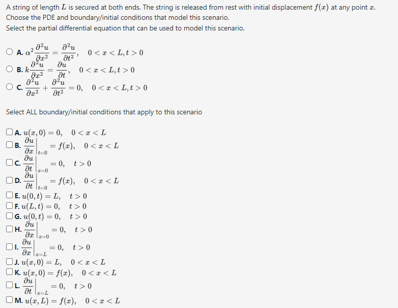 Solved A string of length L is secured at both ends. The | Chegg.com