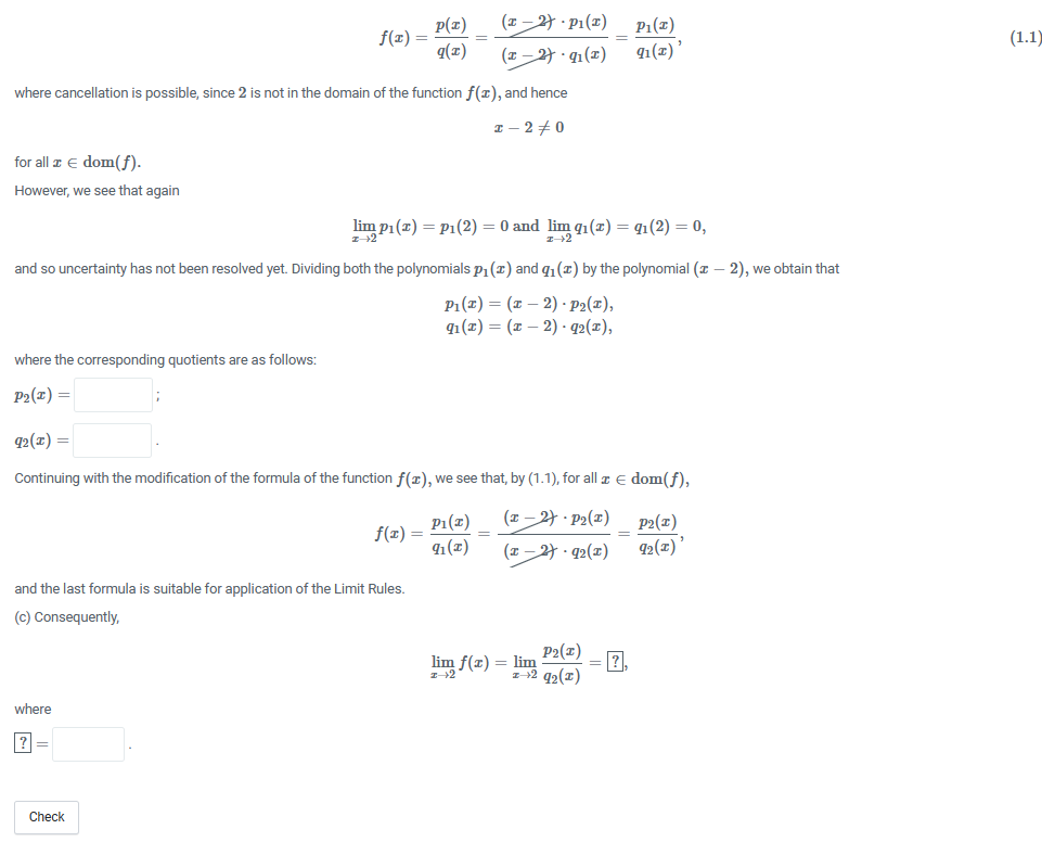 Solved f(x)=q(x)p(x)=(x−2)⋅q1(x)(x−2)⋅p1(x)=q1(x)p1(x) where | Chegg.com