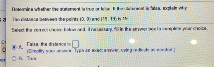 Solved Determine whether the statement is true or false. If | Chegg.com