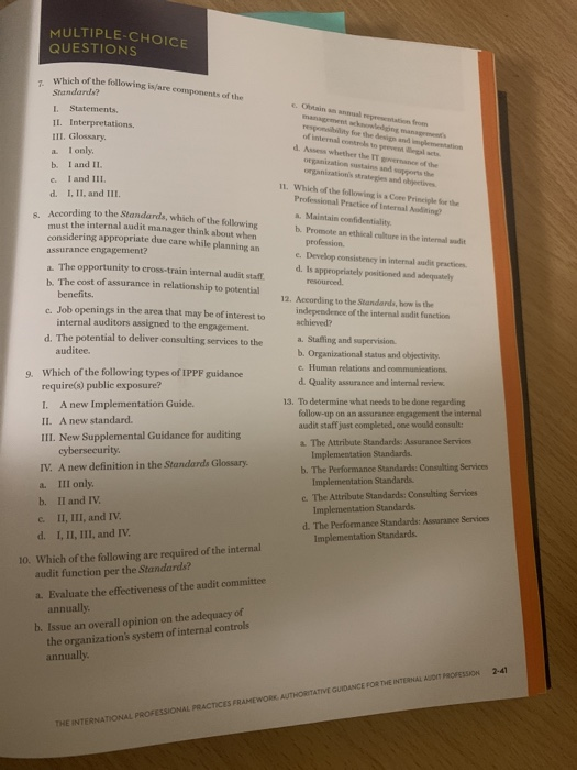 Solved MULTIPLE-CHOICE QUESTIONS a. Integrity b. Objectivity | Chegg.com
