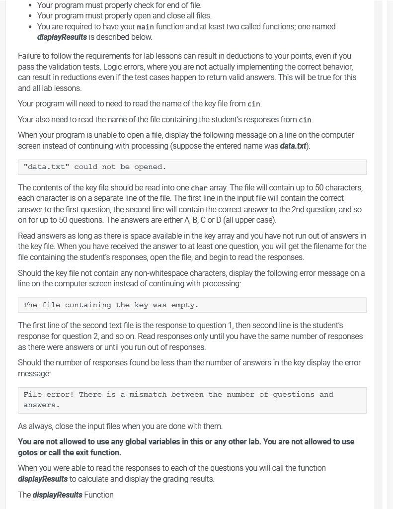 Solved 2.18 F22 Lab Lesson 10: Arrays \& Files Instructor | Chegg.com