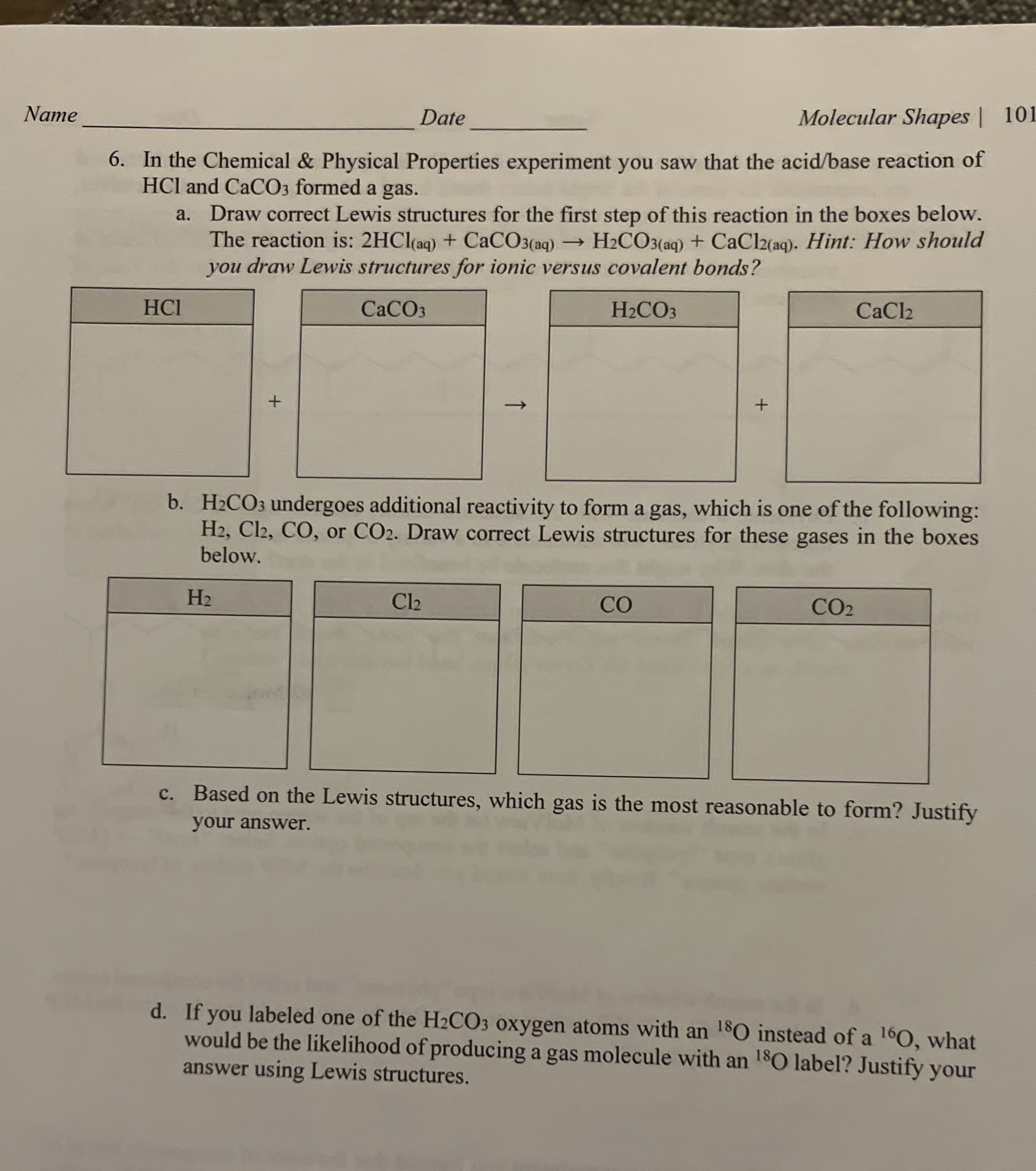 Solved 6. In the Chemical \& Physical Properties experiment | Chegg.com