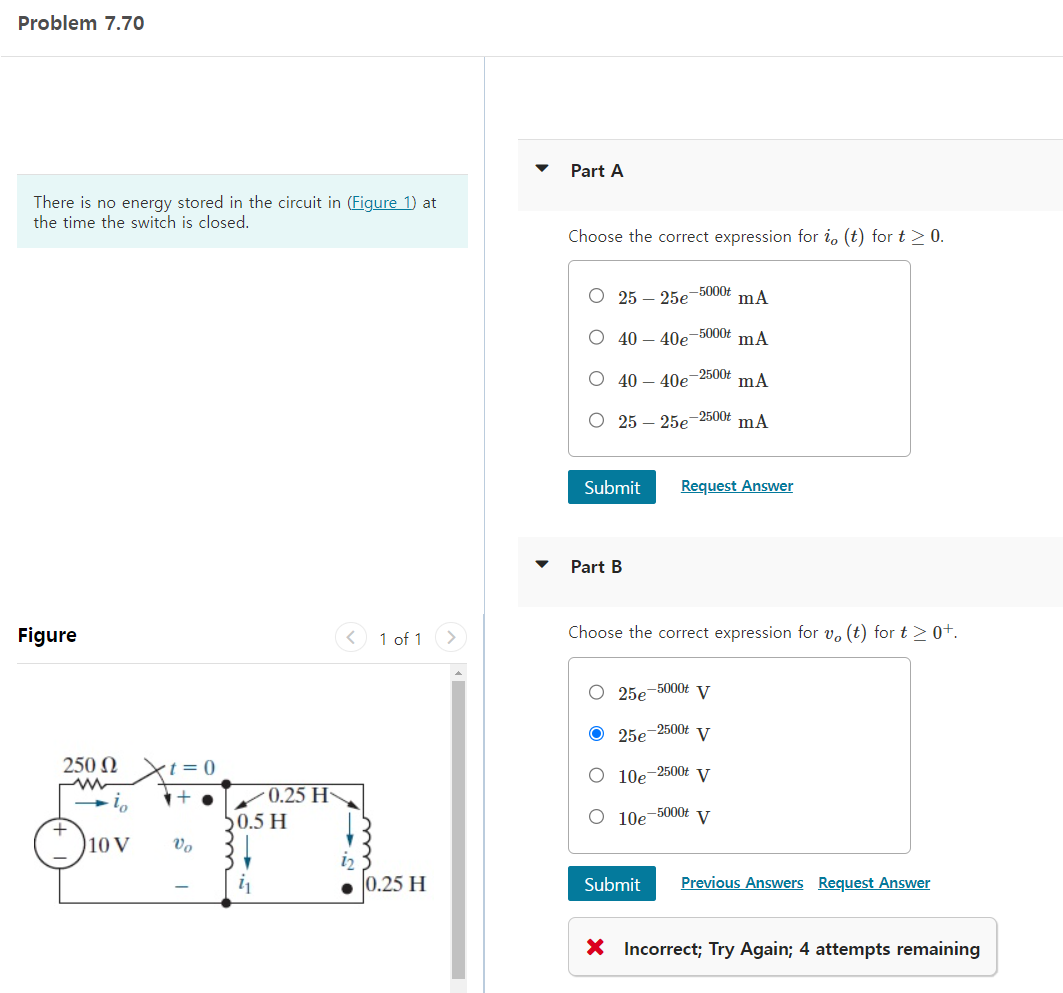 Solved There is no energy stored in the circuit in the time | Chegg.com