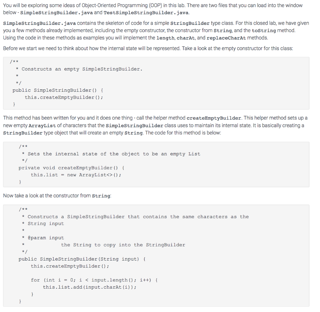 Solved You will be exploring some ideas of Object-Oriented | Chegg.com