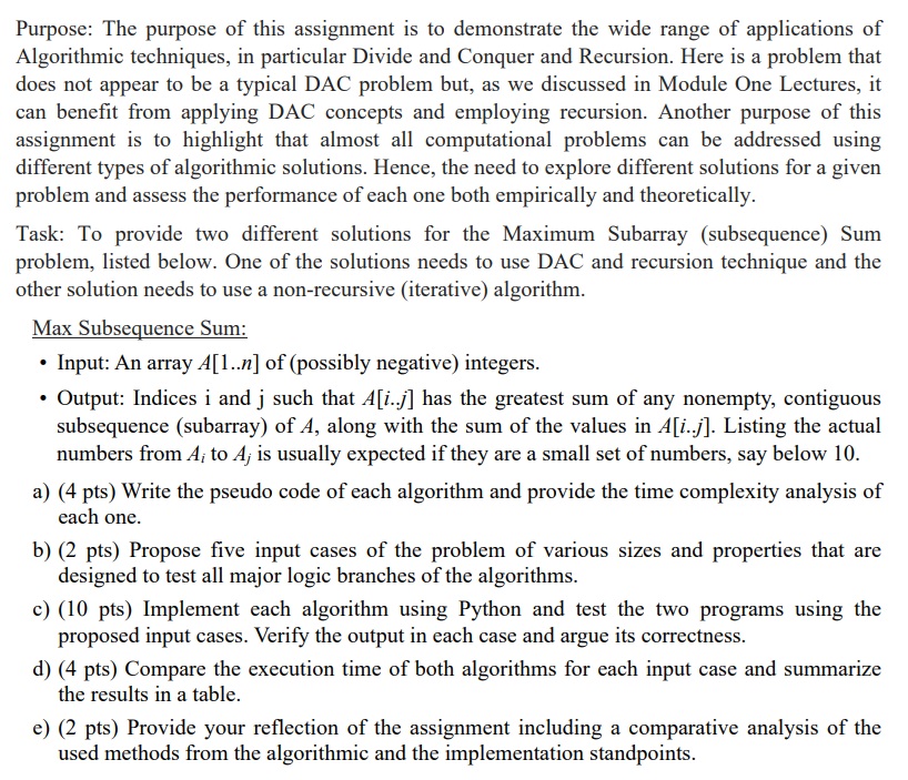 Solved Purpose: The purpose of this assignment is to | Chegg.com