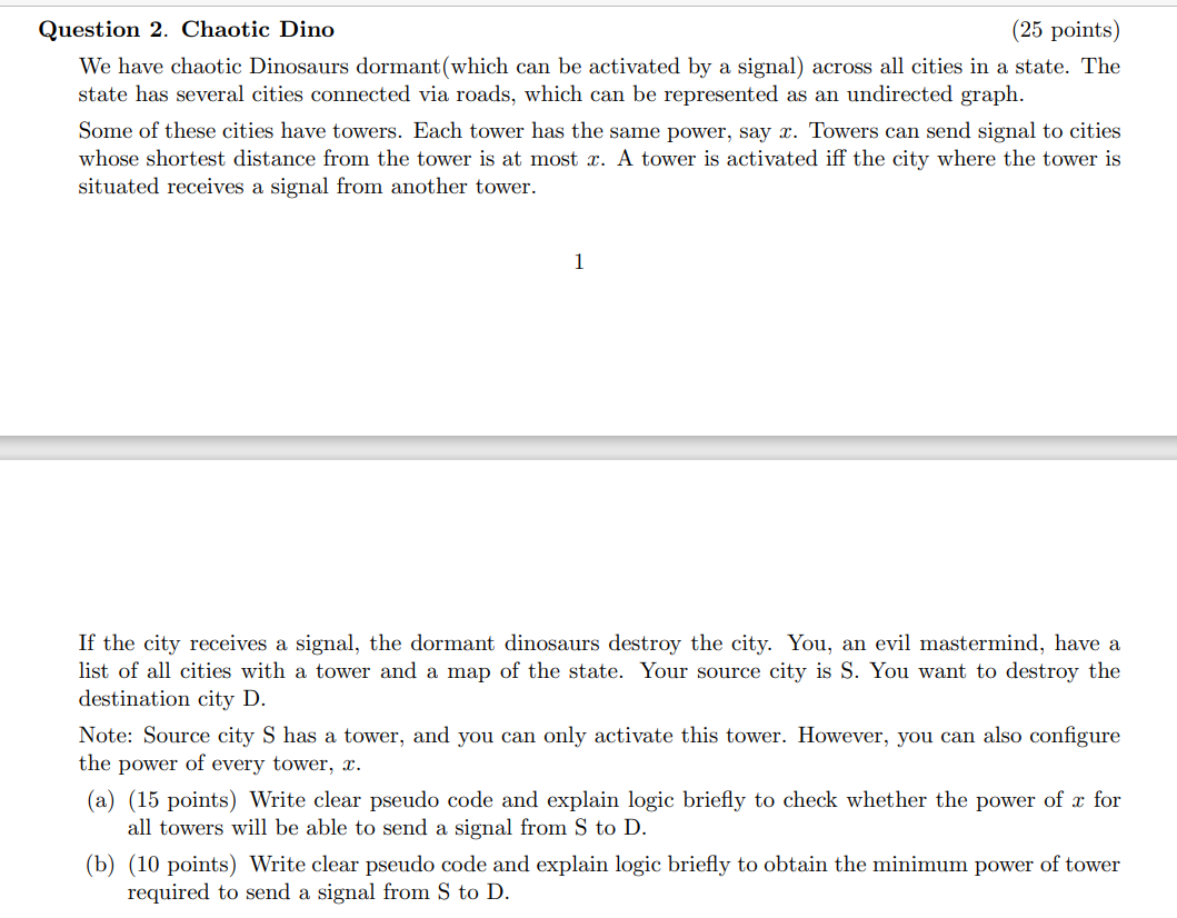 Solved Question 2. Chaotic Dino (25 points) We have chaotic | Chegg.com