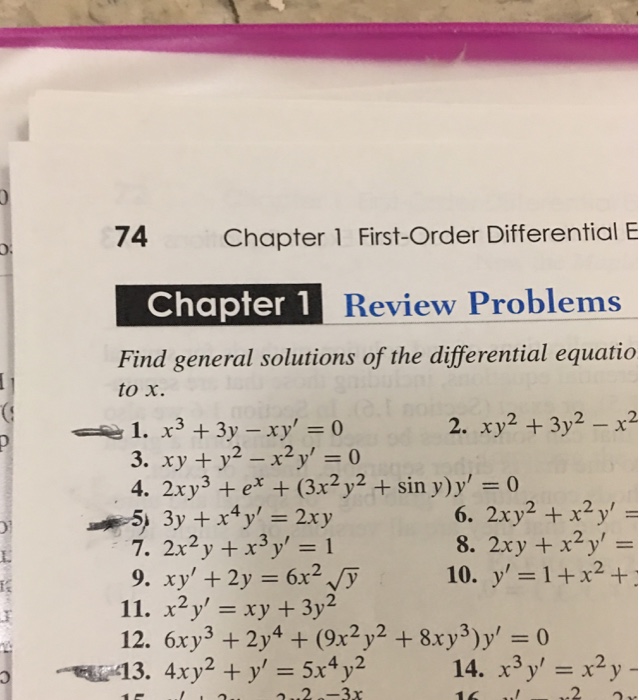 Solved Find general solutions of the differential equations | Chegg.com