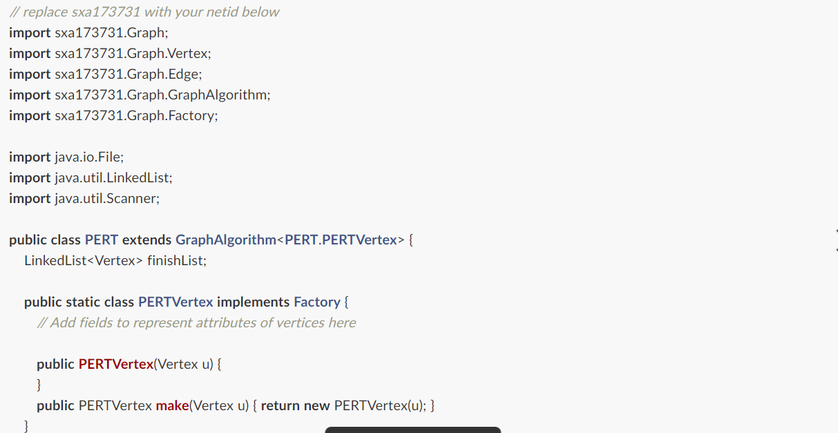 Solved Project Description Implement the PERT algorithm | Chegg.com
