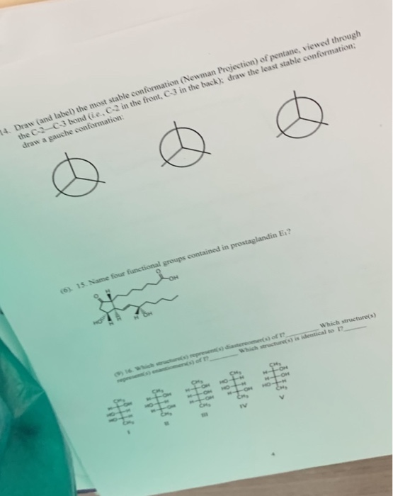 Solved 4. Draw (and labe) the most stable conformation | Chegg.com