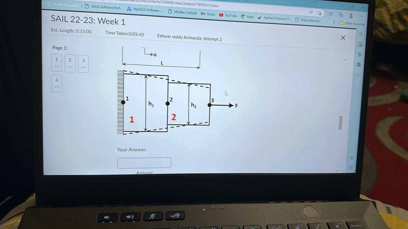 Solved The wedge shaped bar shown in the figure below is | Chegg.com