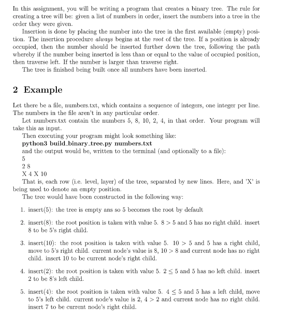 Solved In this assignment, you will be writing a program | Chegg.com