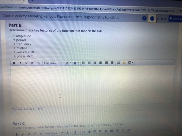 Solved Course Activity Modeling Periodic Phenomena with | Chegg.com