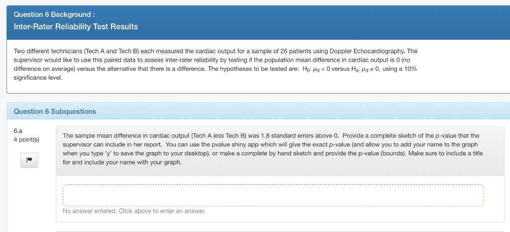Solved Question 6 Background Inter-Rater Reliability Test | Chegg.com