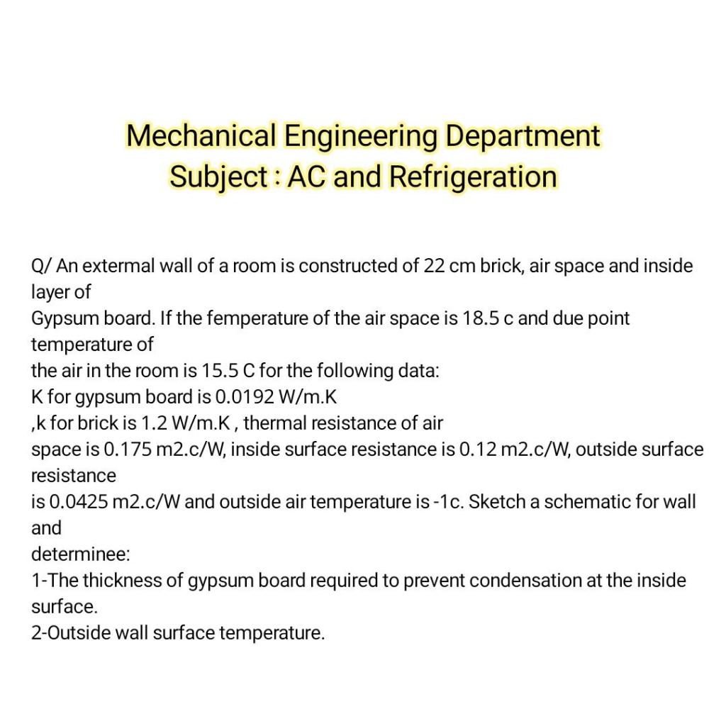 Solved Mechanical Engineering Department Subject : AC and | Chegg.com