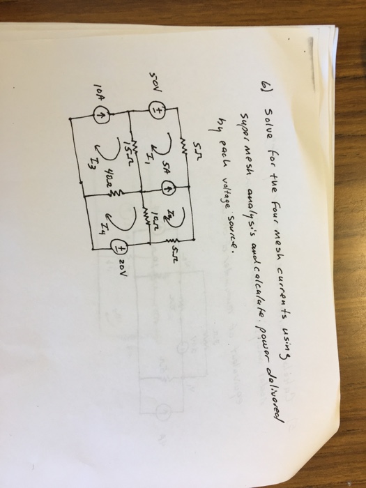 Solved Solve for the four mesh currents using super mesh | Chegg.com