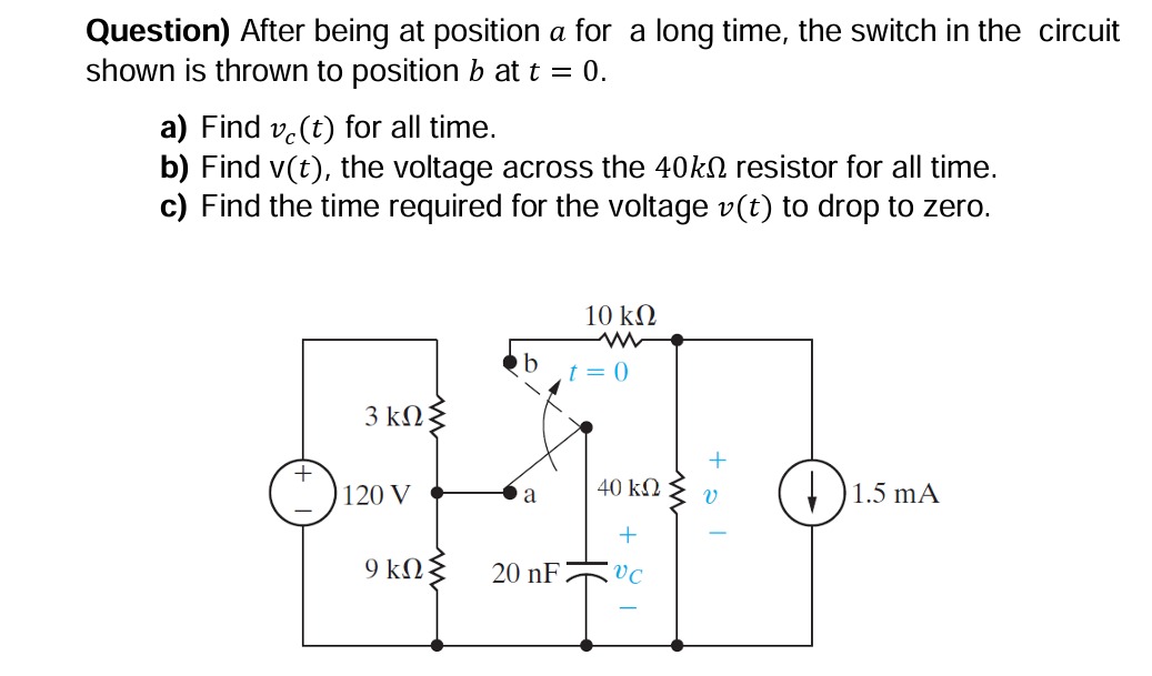 Question) ﻿After being at position a for a long time, | Chegg.com