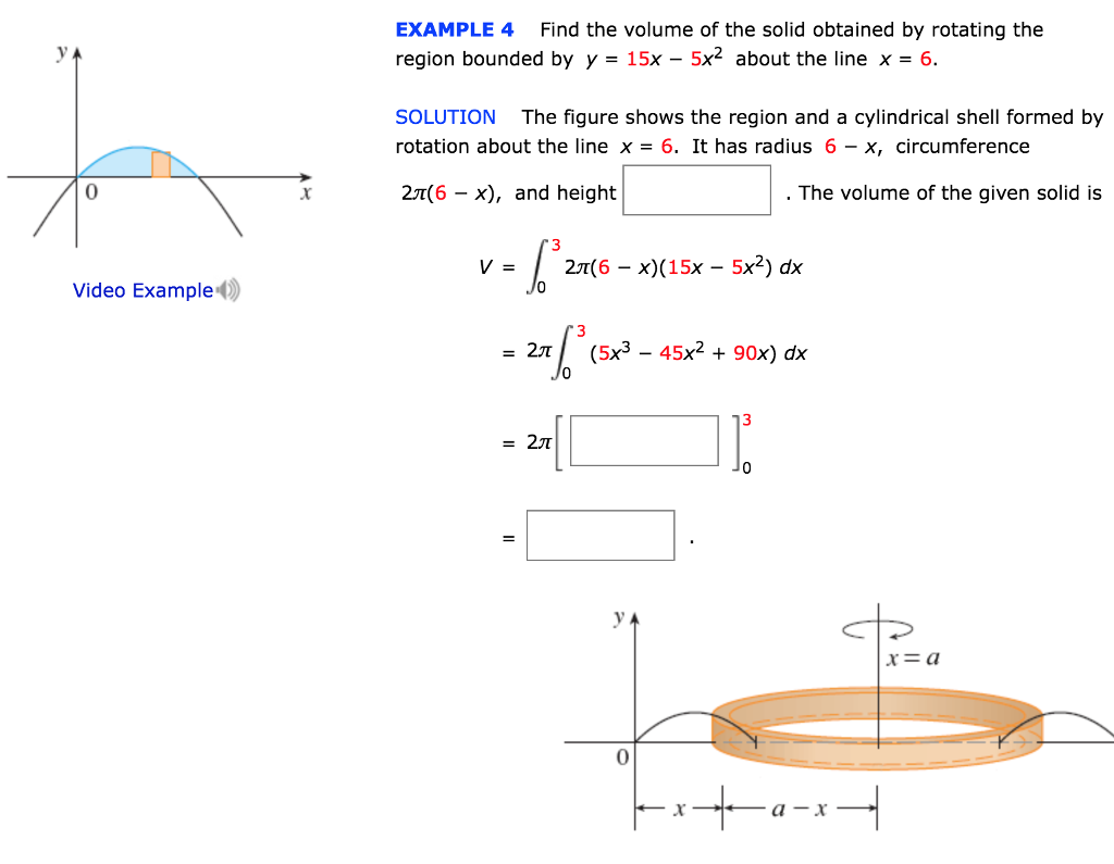 Solved EXAMPLE 4 Find the volume of the solid obtained by | Chegg.com