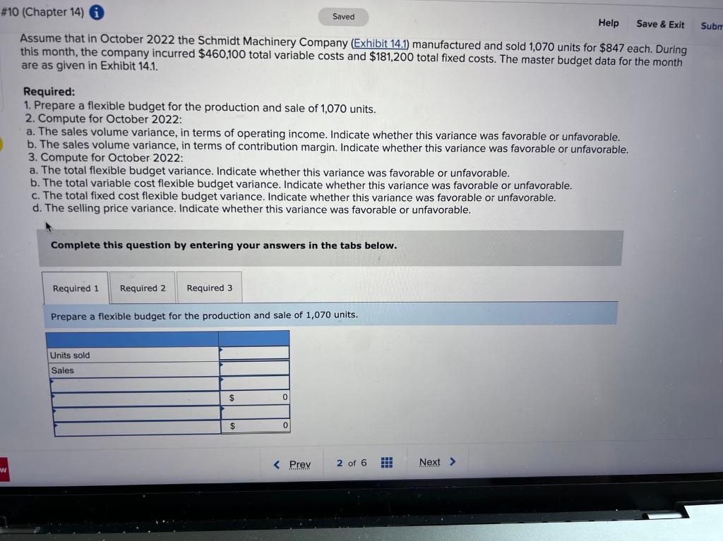 #10 (Chapter 14) Saved Help Save & Exit Subm Assume | Chegg.com