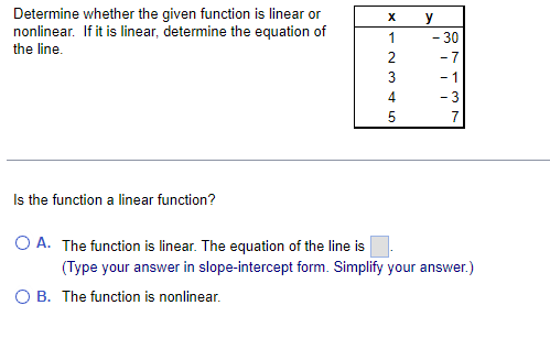 Solved Determine whether the given function is linear or | Chegg.com