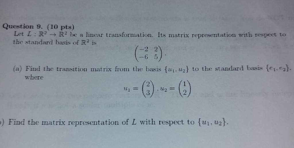 Solved Let L : R2 R2 be a linear transformation. Its | Chegg.com