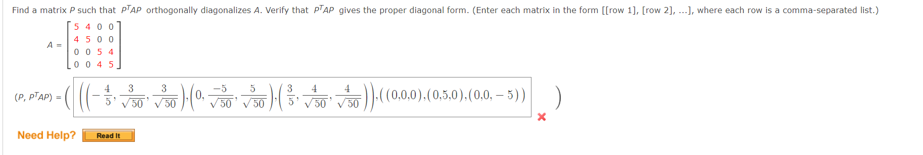 Solved Find a matrix P such that PTAP orthogonally | Chegg.com